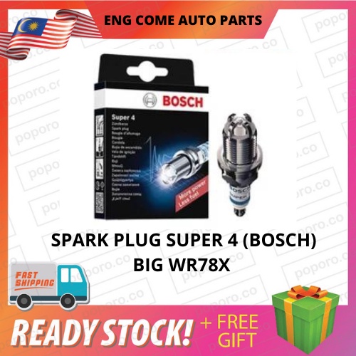 SPARK PLUG SUPER 4 (BOSCH) BIG WR78X (1PCS) | Shopee Malaysia