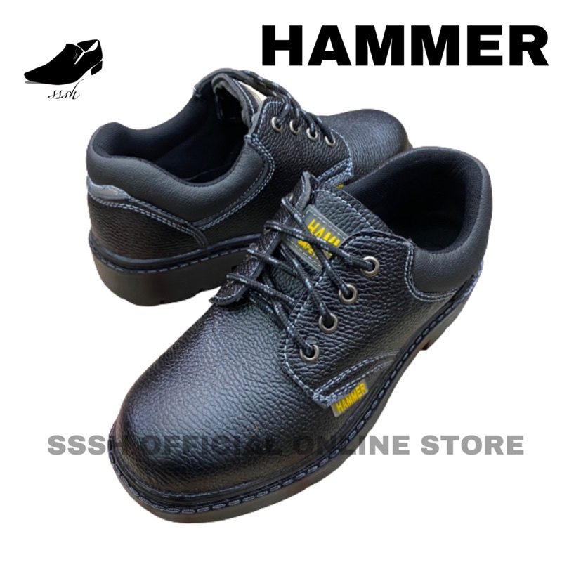 💯🔥HAMMER SAFETY SHOES / LACE UP SAFETY BOOTS5/READY STOCK/STEEL TOE CAP ...