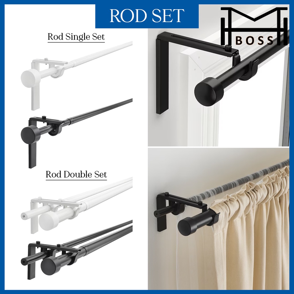 [CURTAIN ROD SET] RACKA ROD HUGAD ROD LANGSIR SINGLE ROD SET DOUBLE ROD ...