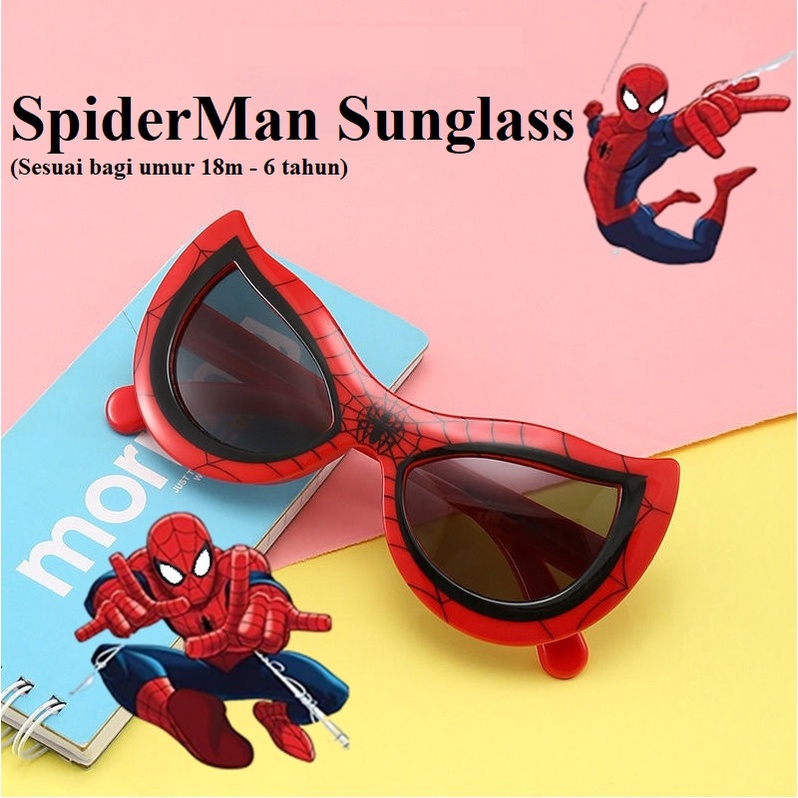 Kaca Mata SpiderMan Spek Mata Budak Kartun Cermin Mata Hitam Sunglasses ...