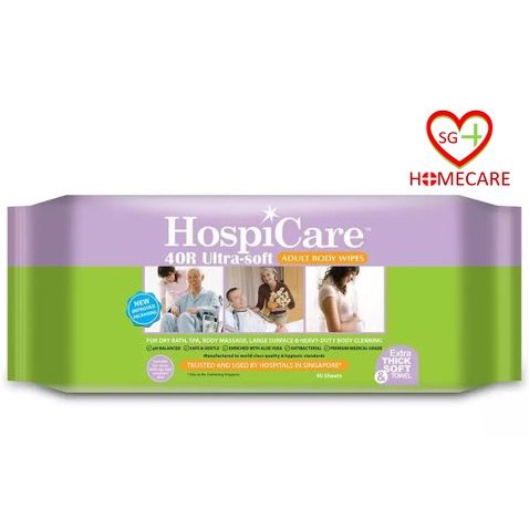 HospiCare 40R Resealable Ultra-Soft Adult Body Wipes (40 sheets ...