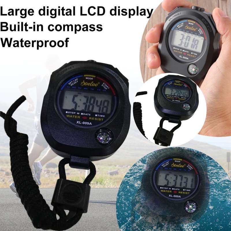 Digital Professional Handheld LCD Chronograph Sports Stopwatch Timer ...