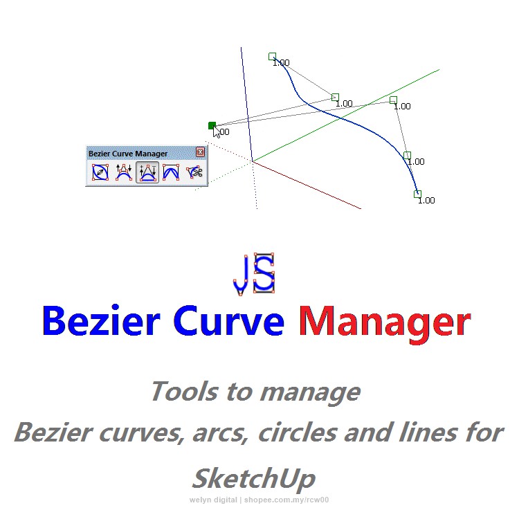 SketchUp | Plugins | Extension | Tutorial 2025 - JPS Bezier Curve Manager | Shopee Malaysia