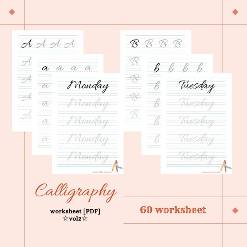 calligraphy worksheet pdf | printable calligraphy practicing sheets ...