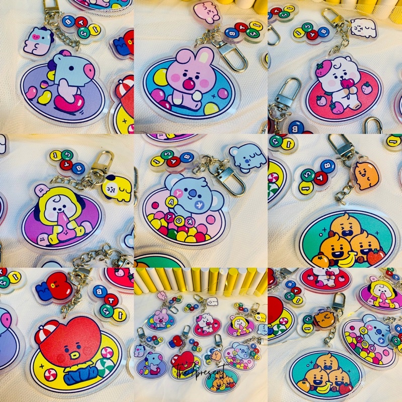 BTS BT21 Cute Keychain Tata, RJ, Chimmy, Cooky, Mang, Shooky, Koya KPOP | Shopee Malaysia
