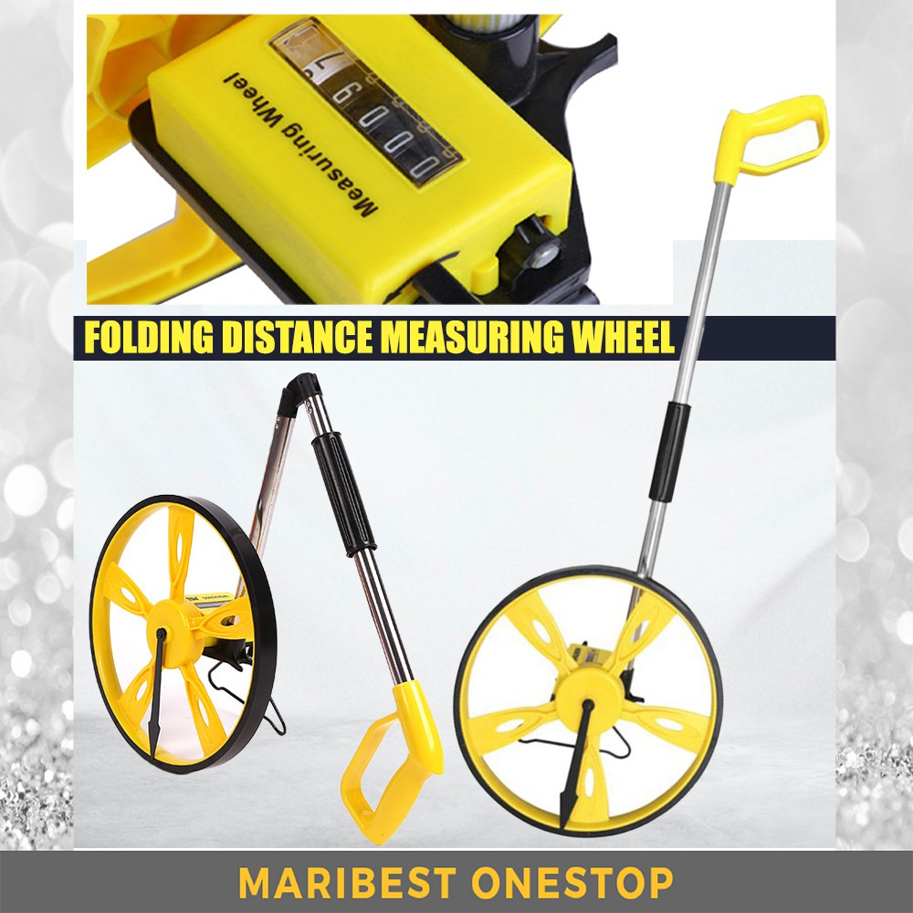 Folding Distance Measuring Wheel Analog Counter Adjustable Measure Tool ...