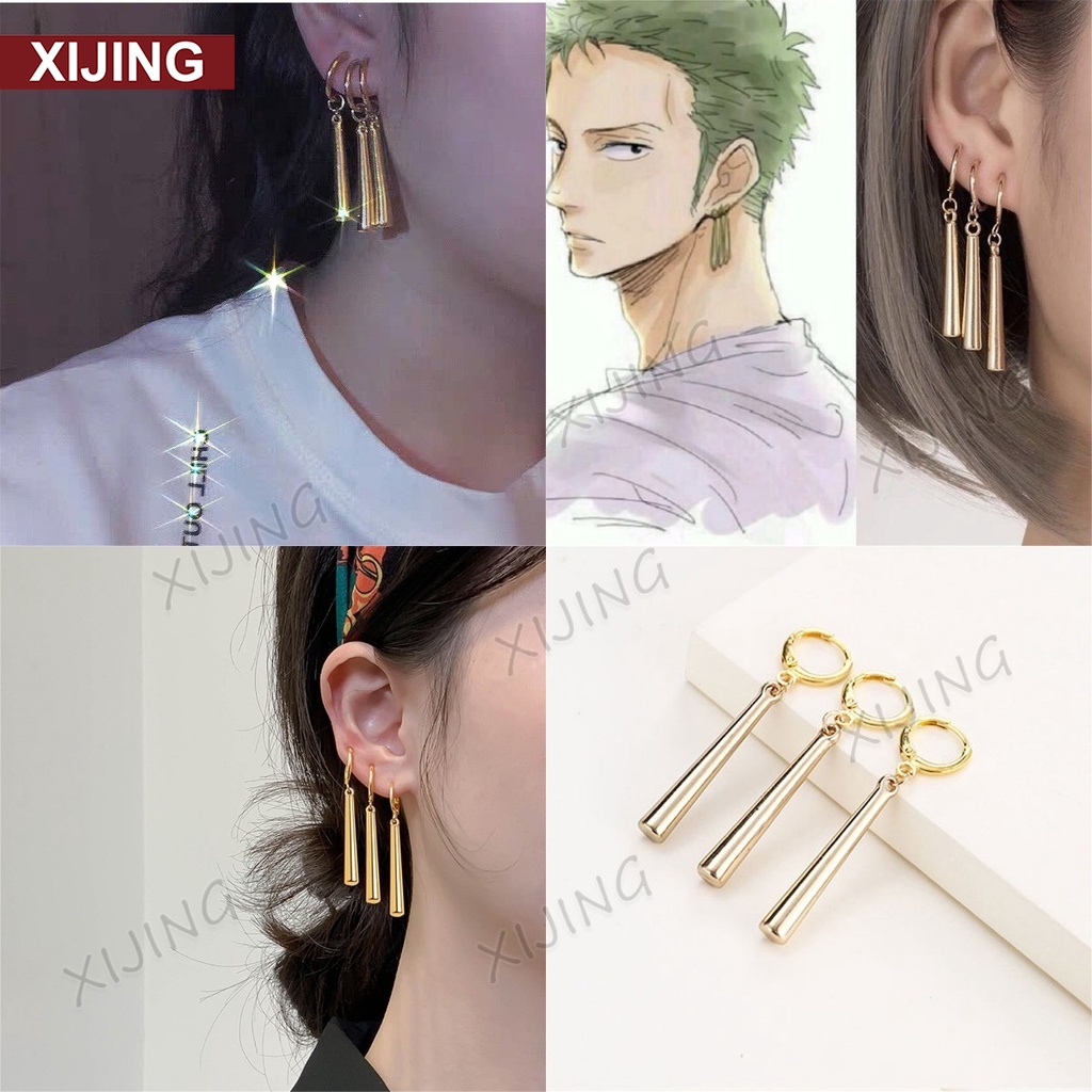 XJ-3pcs/set Anime One Piece Roronoa Zoro Four-Type Fashion Earrings Ear ...