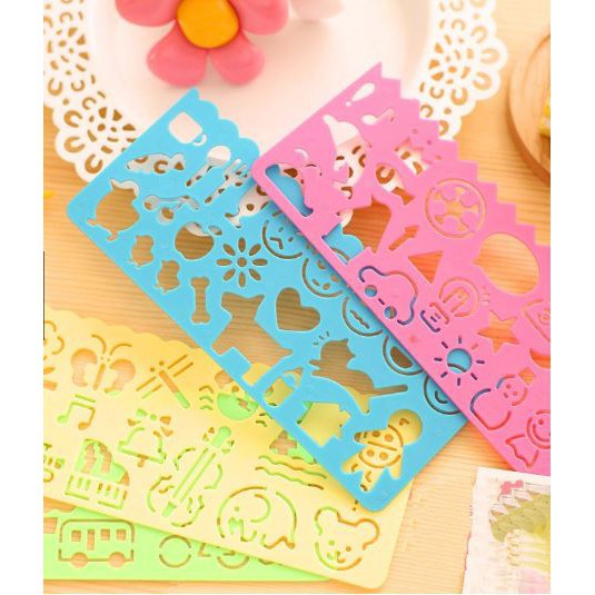 Set Of 4 Plastic Drawing Ruler Molds For Kids To Practice Drawing ...