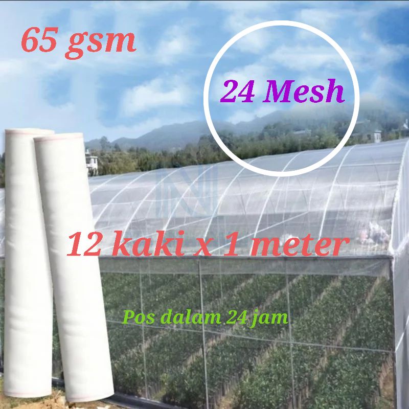 ☀️ 24 Mesh ☀️ 1 Mtr x 12FT LEBAR Greenhouse Netting Agriculture Jaring ...