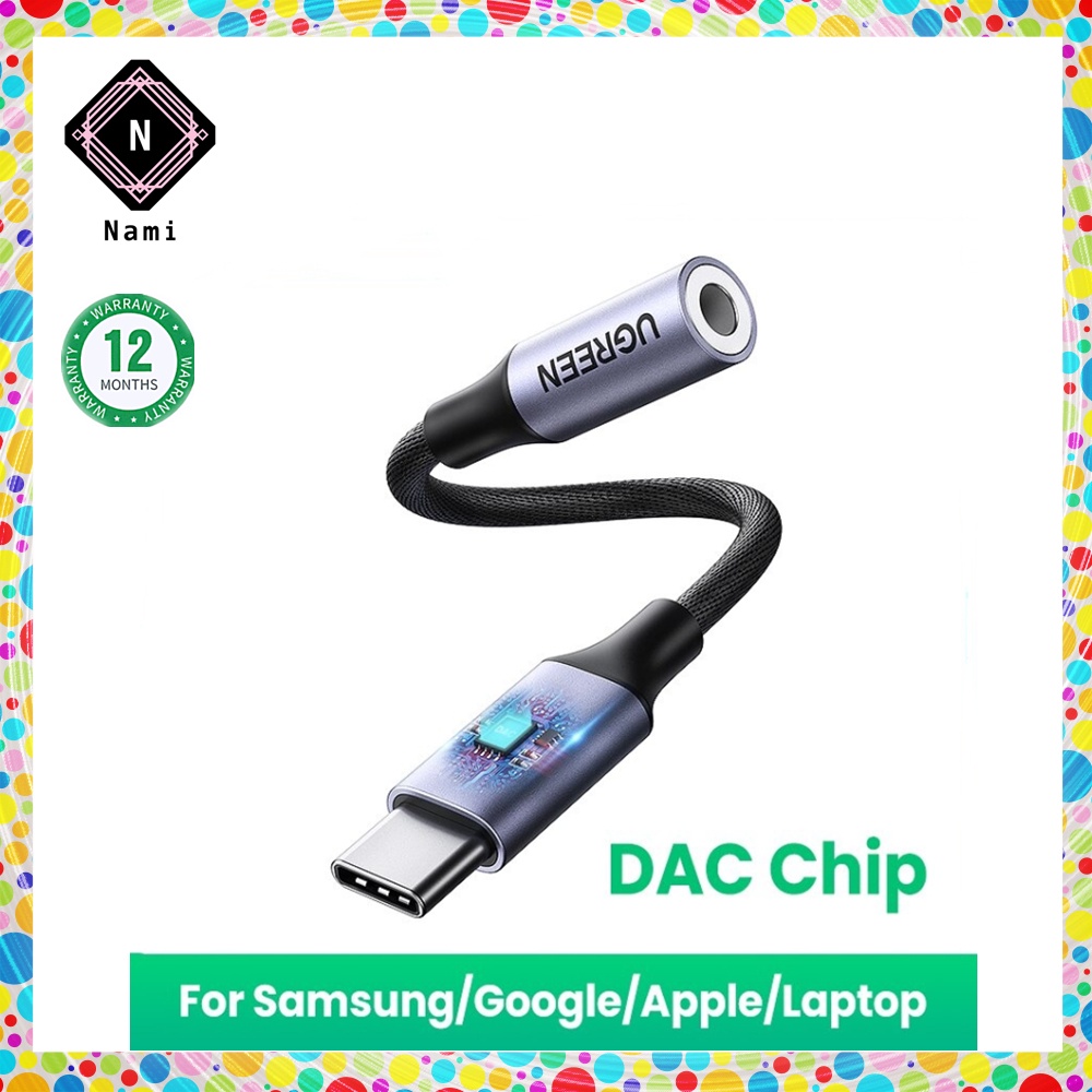 UGREEN 10CM USB C to 3.5mm Audio Jack Adapter with DAC Chip Headphone ...