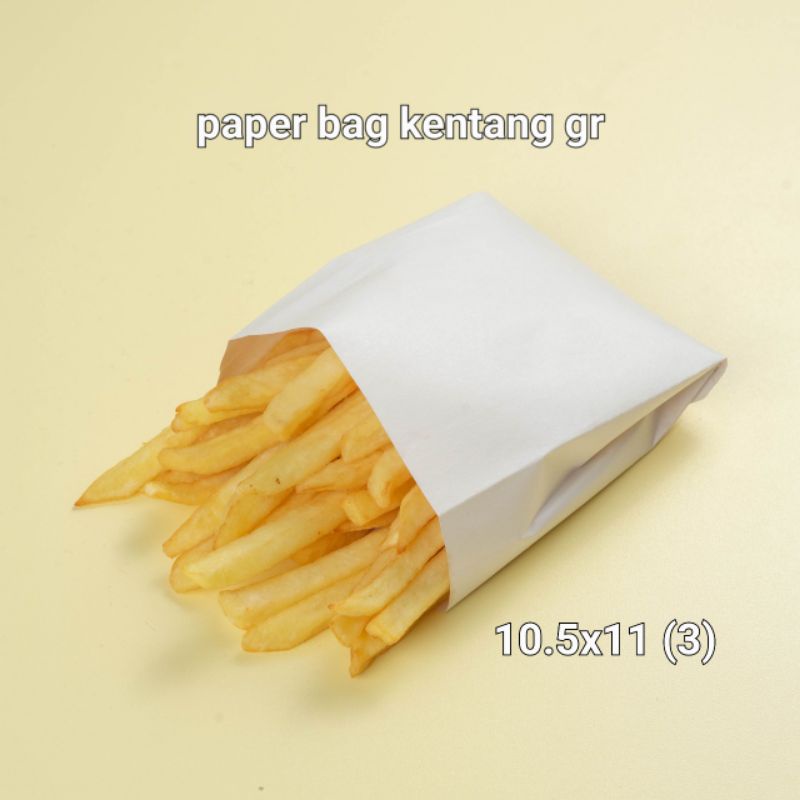 PUTIH Small Paper bag potato white Paper bag 10.5x11(3) 100pcs/pack ...