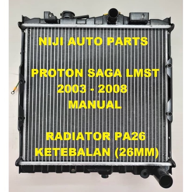 Radiator Proton Saga LMST 1.3 Manual Tangki Air Ketebalan PA26 Double ...