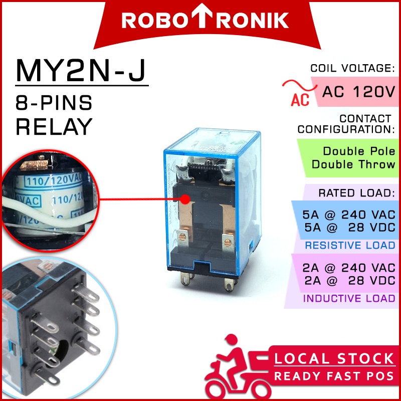 Relay MY2 MY3 MY4 LY2 LY3 LY4 MK2 MK3 (12V 24V 48V 110V 220V 240V) AC DC DPDT 4PDT ...