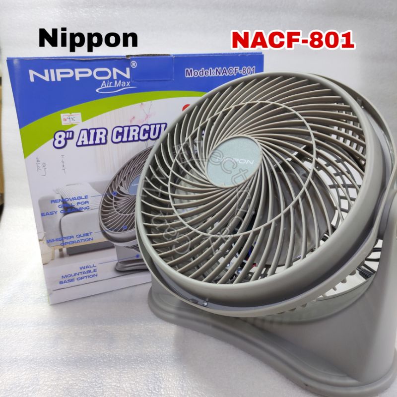 Original Nippon 8" Inch NACF-801 Air Circulator Circulating Circulation Auto Swing Cooling Fan ...