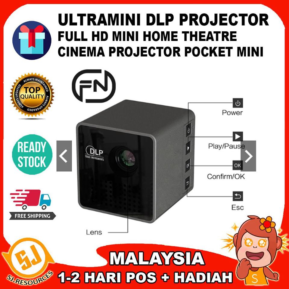 Ultramini DLP Projector Full HD Mini Home Theater Cinema Projector -FN ...