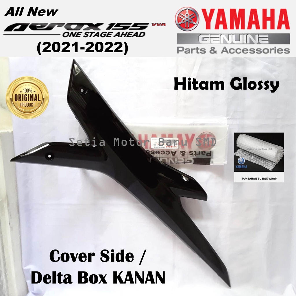 HITAM Cover Side Delta Box Black Glossy Right All New Aerox 155 ...