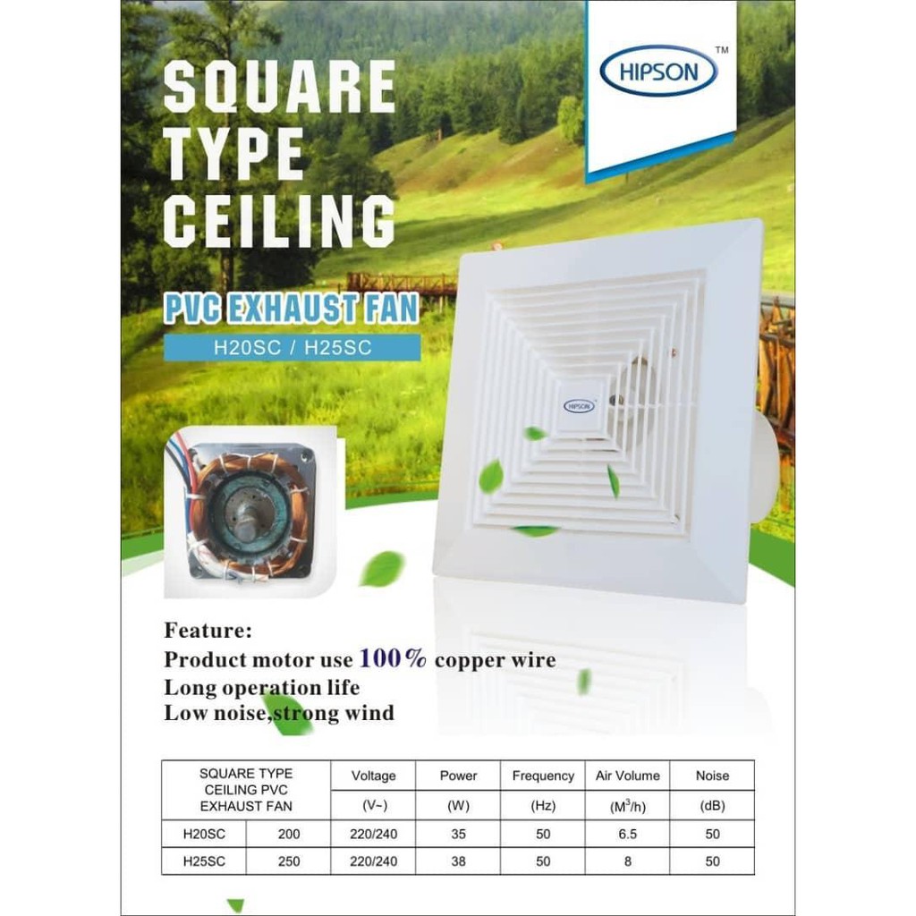 HIPSON 10" CELING EXHAUST FAN ( 100% copper motor ) | Shopee Malaysia