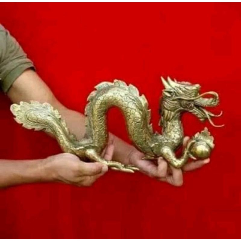Big Antique Brass Dragon Emperor Statue | Shopee Malaysia