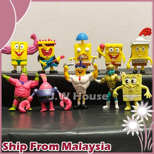 10PCS SPONGEBOB PATRICK STAR SQUID SQUAREPANTS WARD CAKE TOPPER CARTOON ...