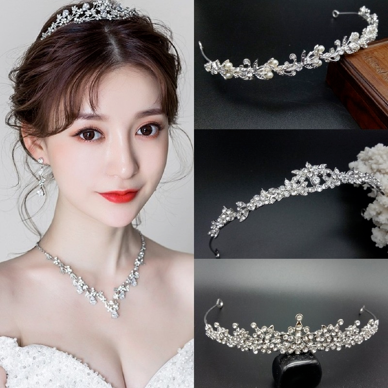 [Invincible] Trendy Bridal Pearl Crown Headband Hair Ornaments/ Women ...