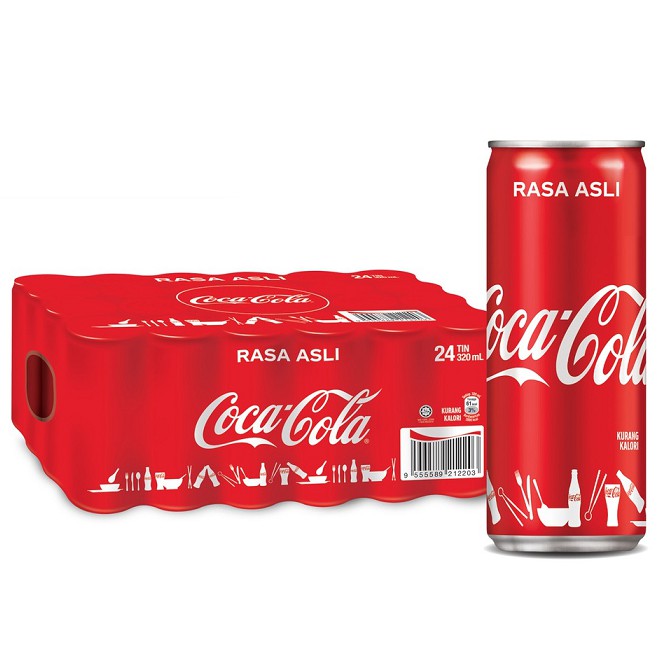 COCA-COLA RASA ASLI LESS CALORIES 320ML x 24'S | Shopee Malaysia