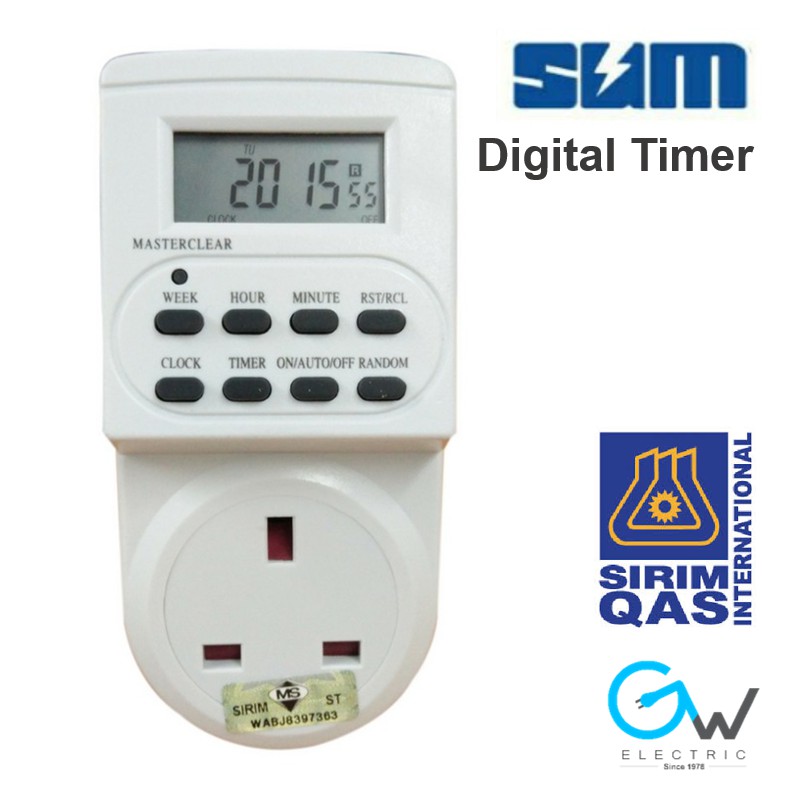 Sum0026 13A Digital Timer Plug (Back up Battery) | Shopee Malaysia