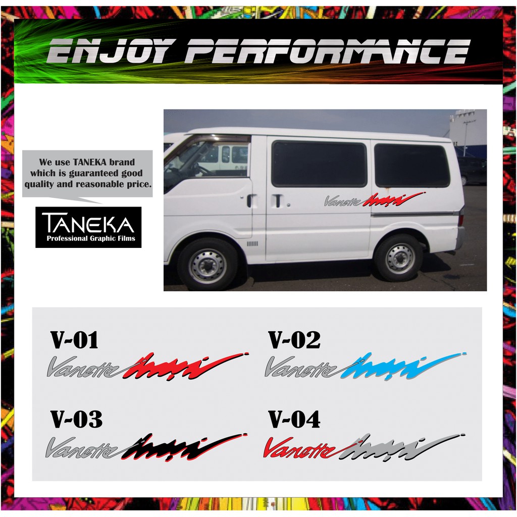 1 Set Vanette Van Design Custom Sticker Cutting Vinly Decals | Shopee ...