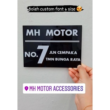 Plat akrilik alamat rumah dengan pelekat nombor Home address acrylic ...