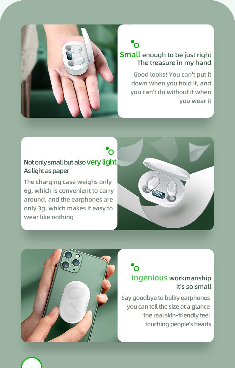 VANTEENIE Wireless Earphone V5.3 Bluetooth Headset Touch Earbud In-ear ...