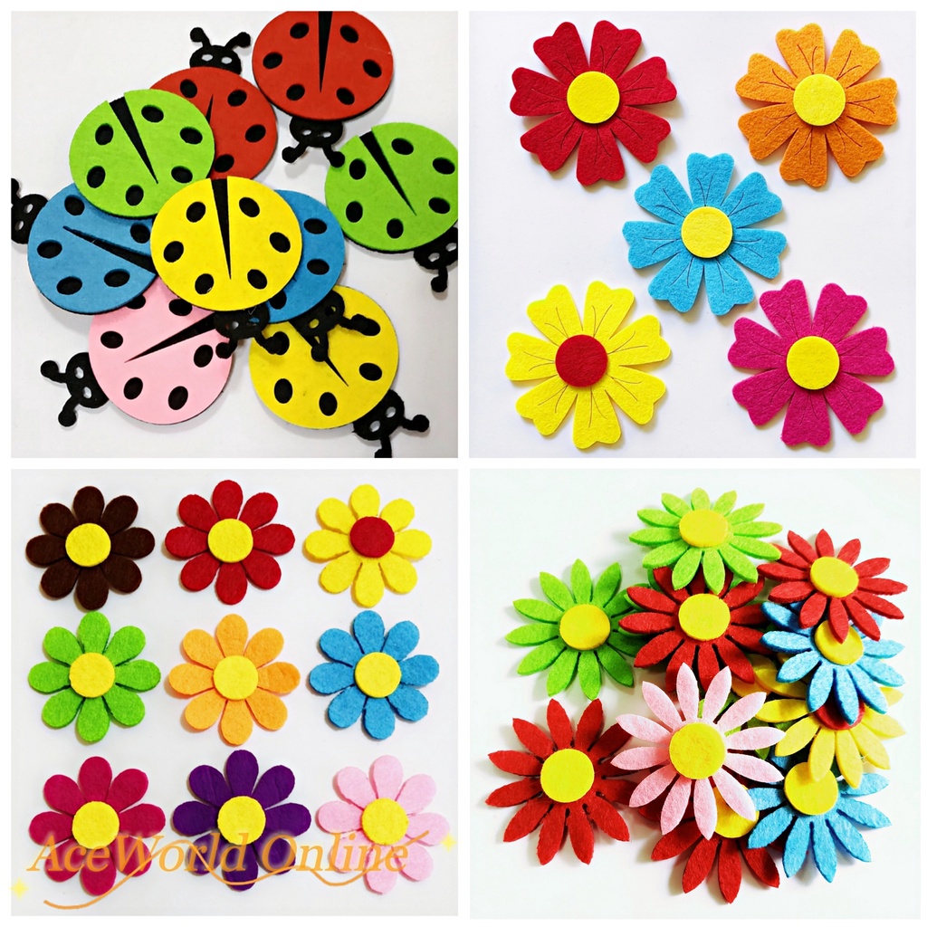 Felt DIY Shapes | Kain Felt Kraftangan | Bentuk Hiasan Felt | Stickers ...