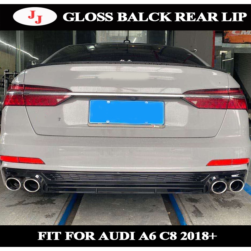 For Audi A6 S6 Sline C8 2019 2020 2021 ABS Rear Bumper Lip Spoiler ...