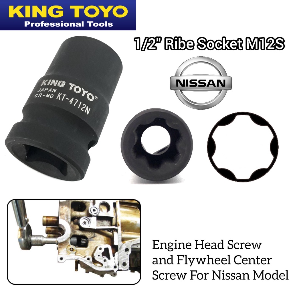 King Toyo 1/2Inch Ribe Box Socket M12S Engine Head Screw and Flywheel ...