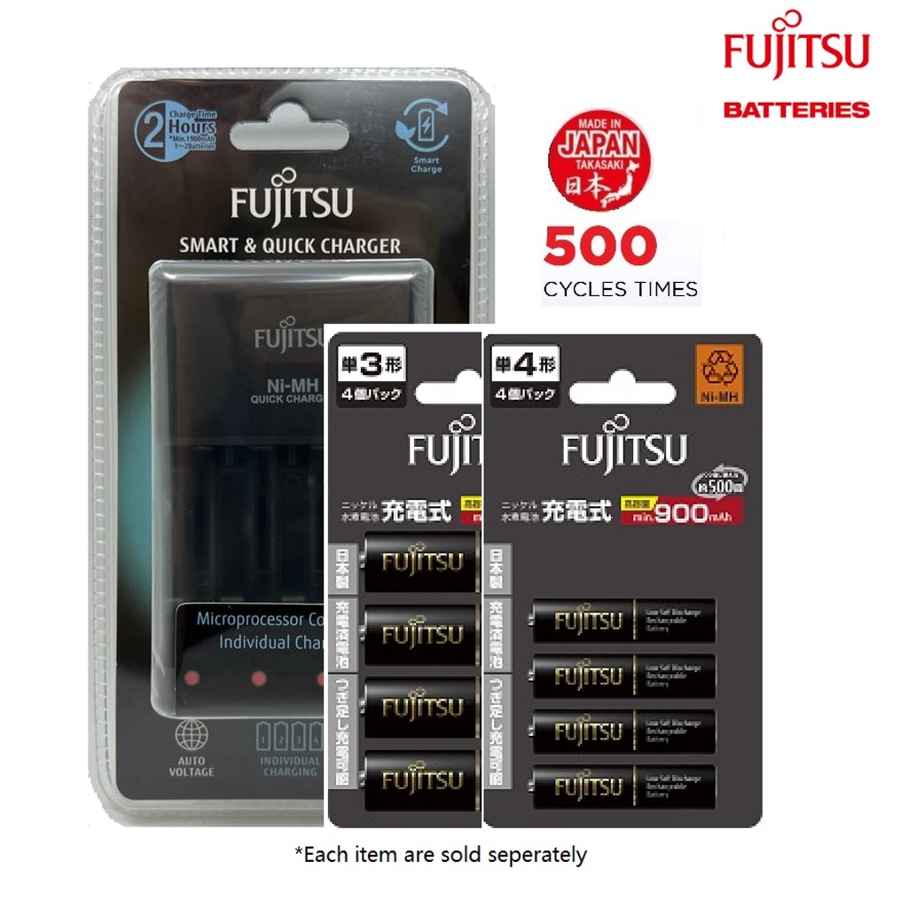 Fujitsu PRO Battery Set with AA / AAA 4 cells 2550mAh and 950mAh ...