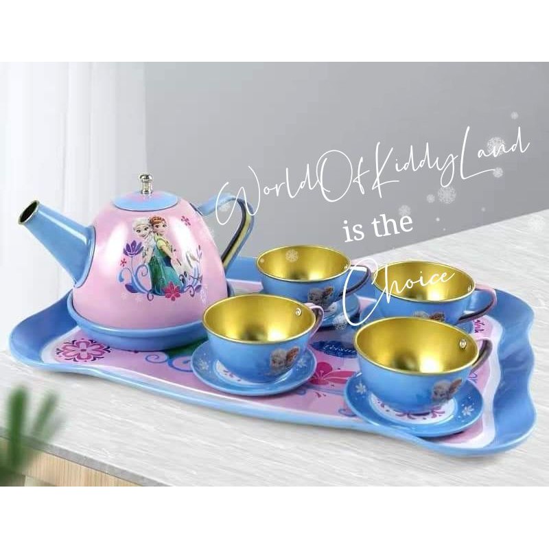 Frozen Princess Elsa Anna Tinplate Teapot Set Hello Kitty Metal ...