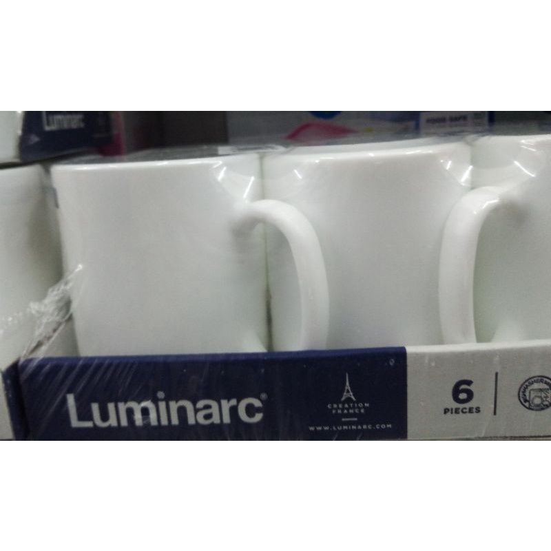 MUG LUMINARC WHITE COLOUR 6 PCS | Shopee Malaysia