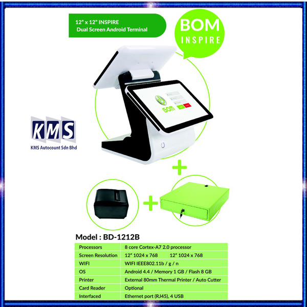 12″ x 12″ INSPIRE Dual Screen Android Terminal BOM POS System | Shopee ...