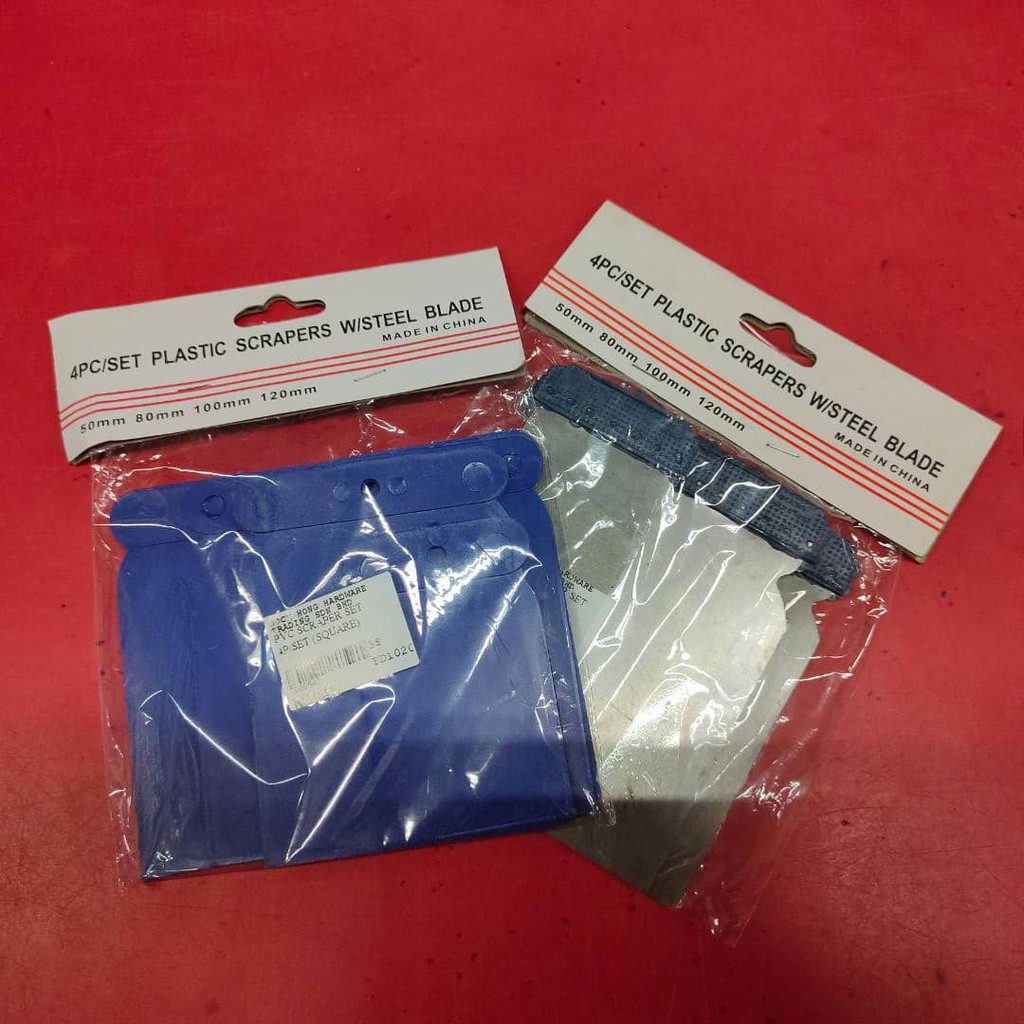 4pc/Set PVC Plastic Steel Scraper WITH Steel Blade 50mm 80mm 100mm ...