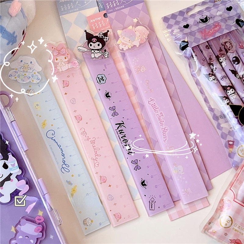 Sanrio Funny Rotatable Ruler Kuromi Melody Cute Cartoon Straightedge ...