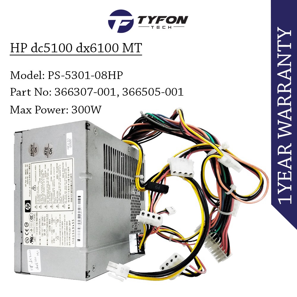 HP dc5100 dx6100 MT Power Supply PSU 300W PS-5301-08HP (Refurbished ...
