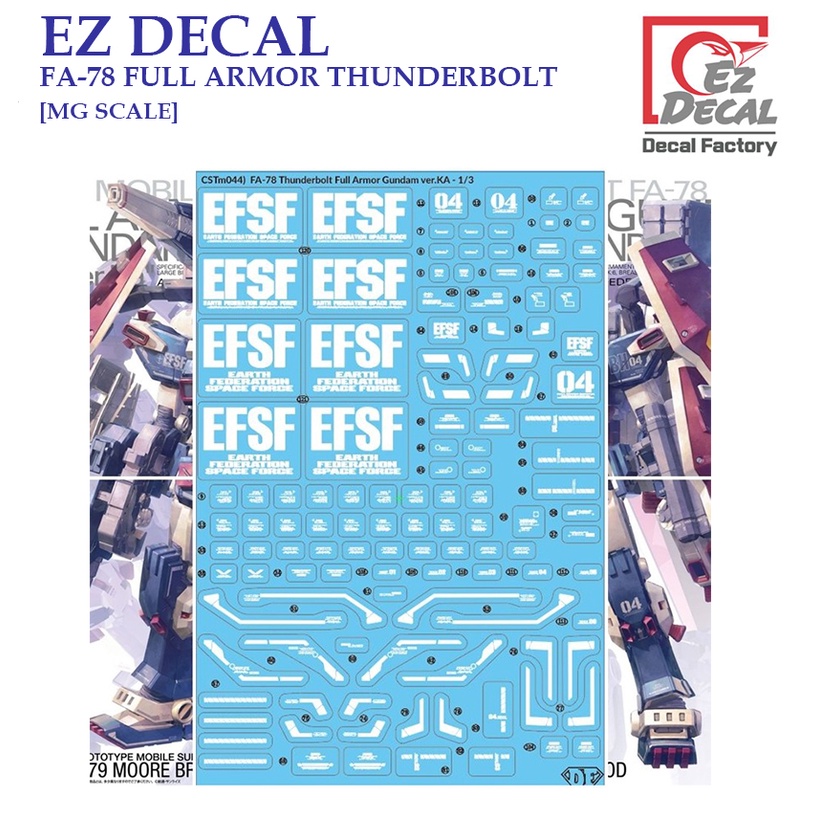 [EZ DECAL] CSTM44 MG 1/100 FA-78 FULL ARMOR THUNDERBOLT VER KA GUNDAM ...