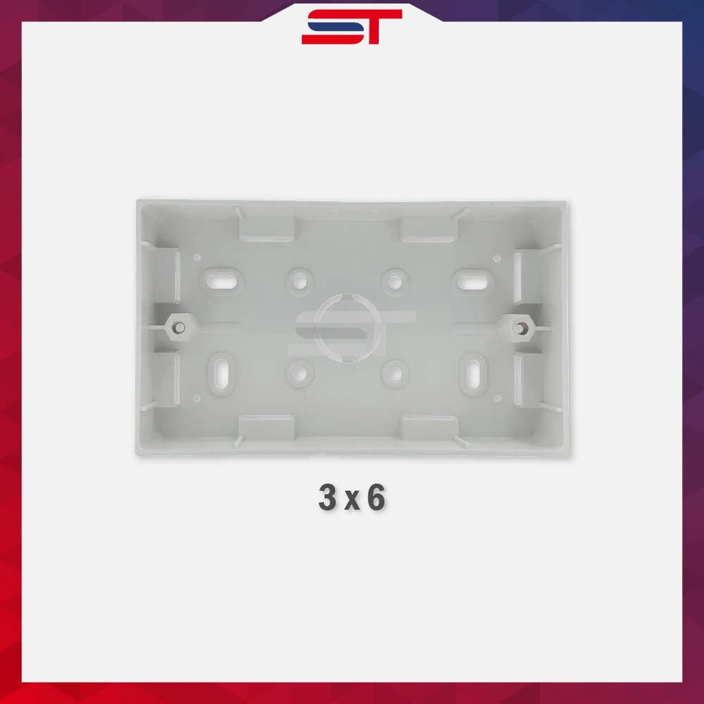 PVC BOX SURFACE TYPE NUT / ELECTRICAL BOX / WHITE BOX / BASE 3X3 / 3X7 ...