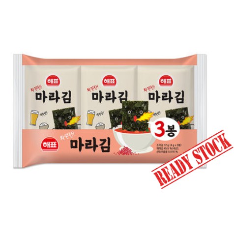 🔥 Sajo Haepyo Traditional Roasted Laver Seasoned Seaweed 4g x 3 packs ...