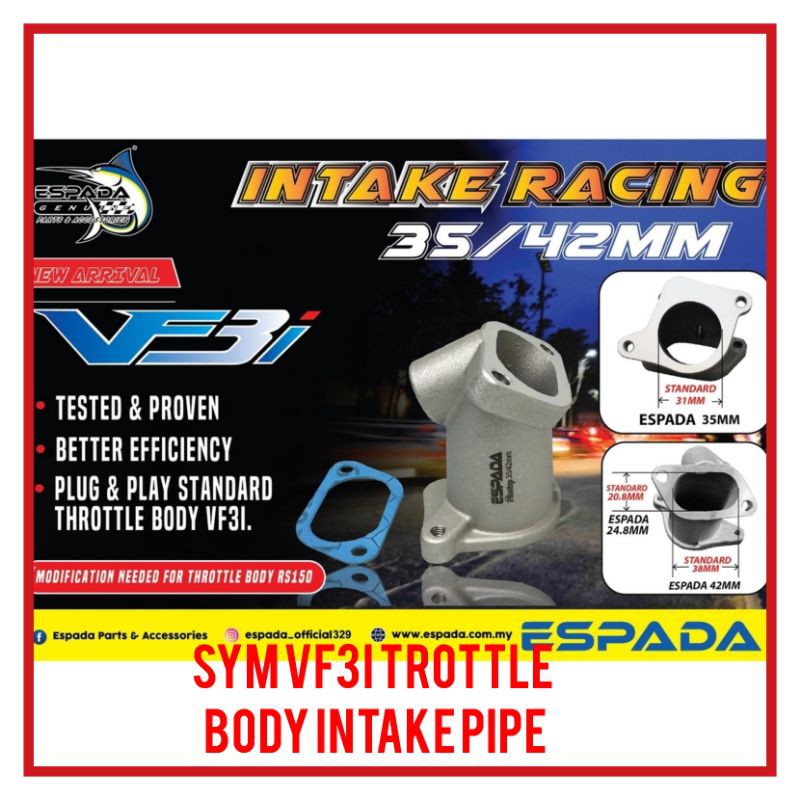 SYM VF3I 185i TROTTLE BODY INTAKE PIPE | Shopee Malaysia
