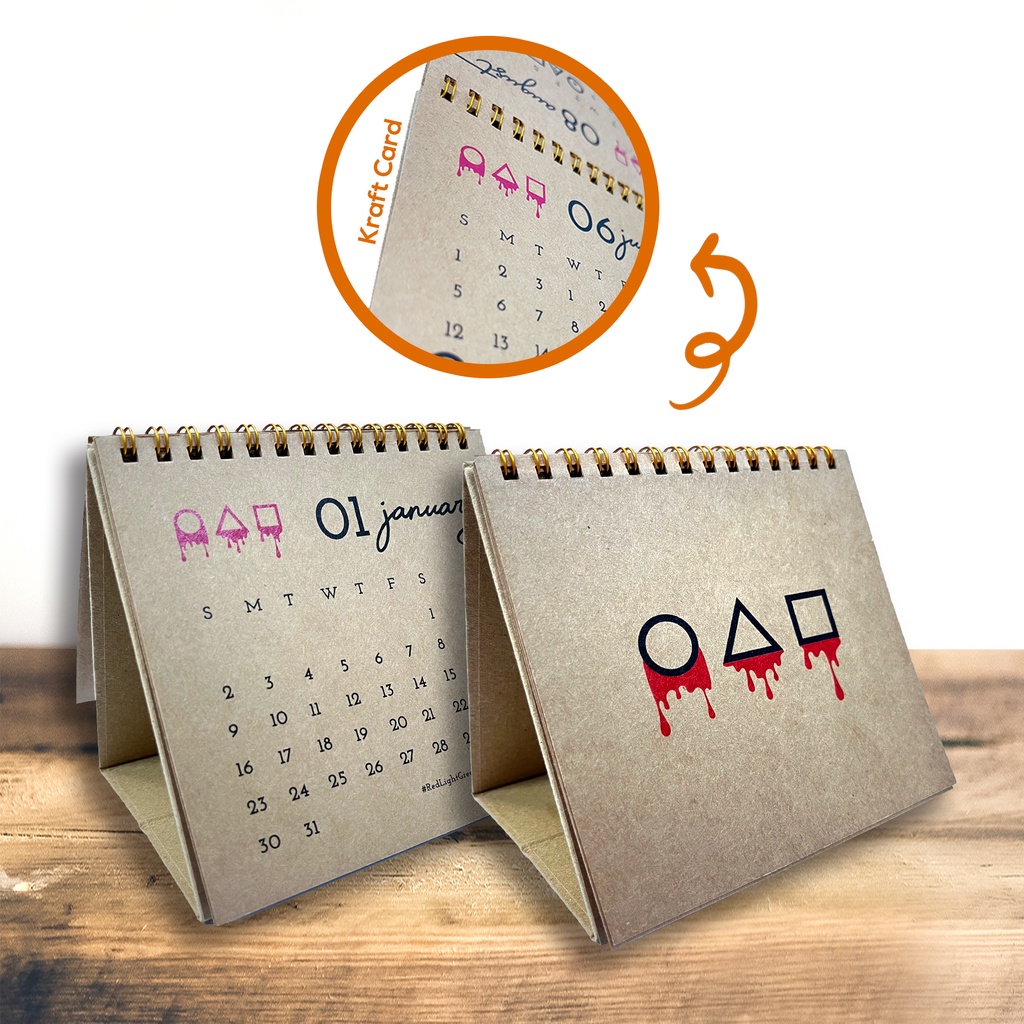 [READY STOCK] 2025 SQUID GAME THEME TABLE CALENDAR 鱿鱼游戏主题桌台日历 (SIZE : 5 ...