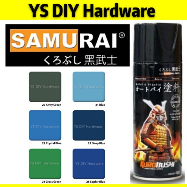 Samurai Spray Paint Standard Colour 400ml ( 20 to 38 )(Sabah Sarawak ...