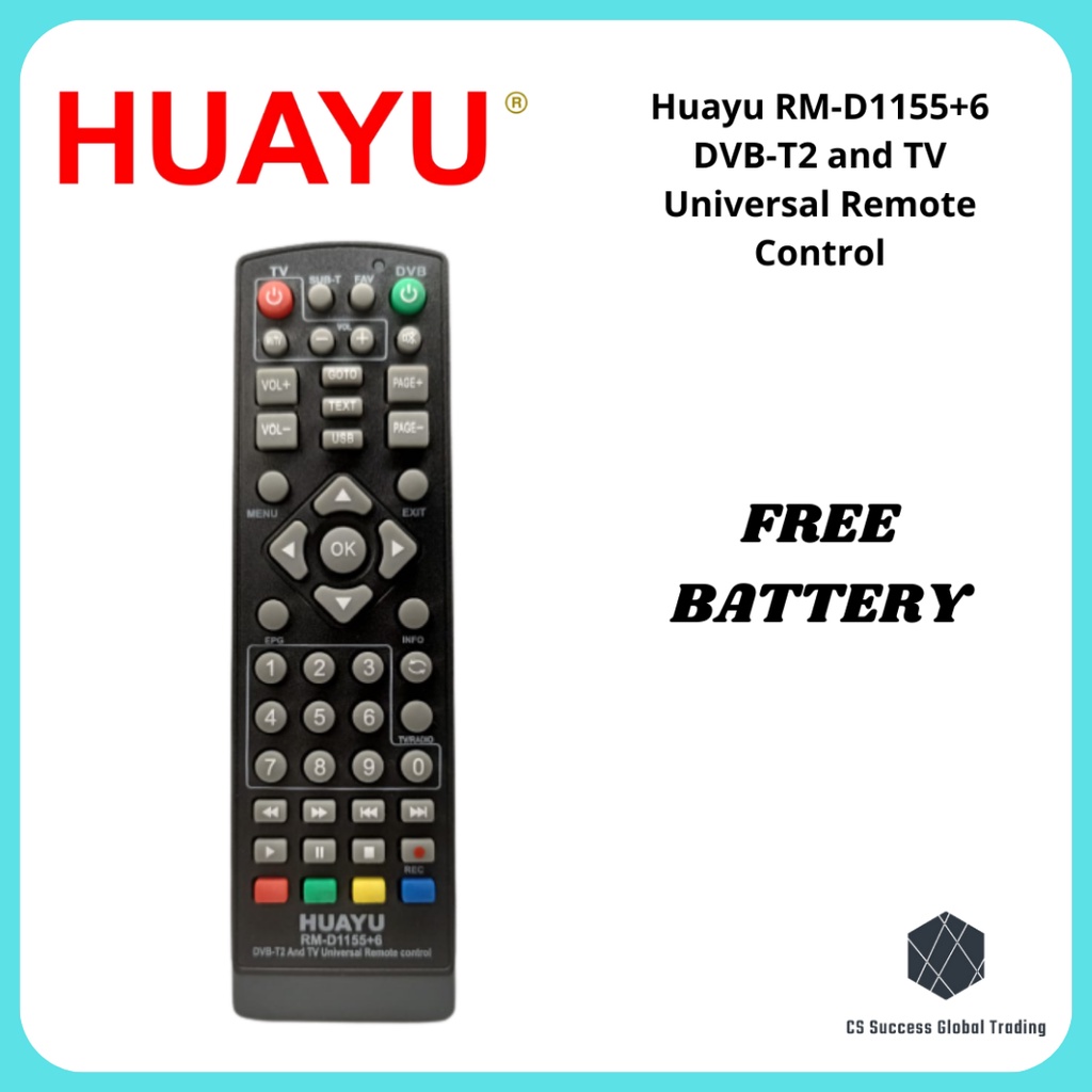 🔥Hot Product🔥 Huayu Universal Remote Control RM-D1155+6 For MYTV ...