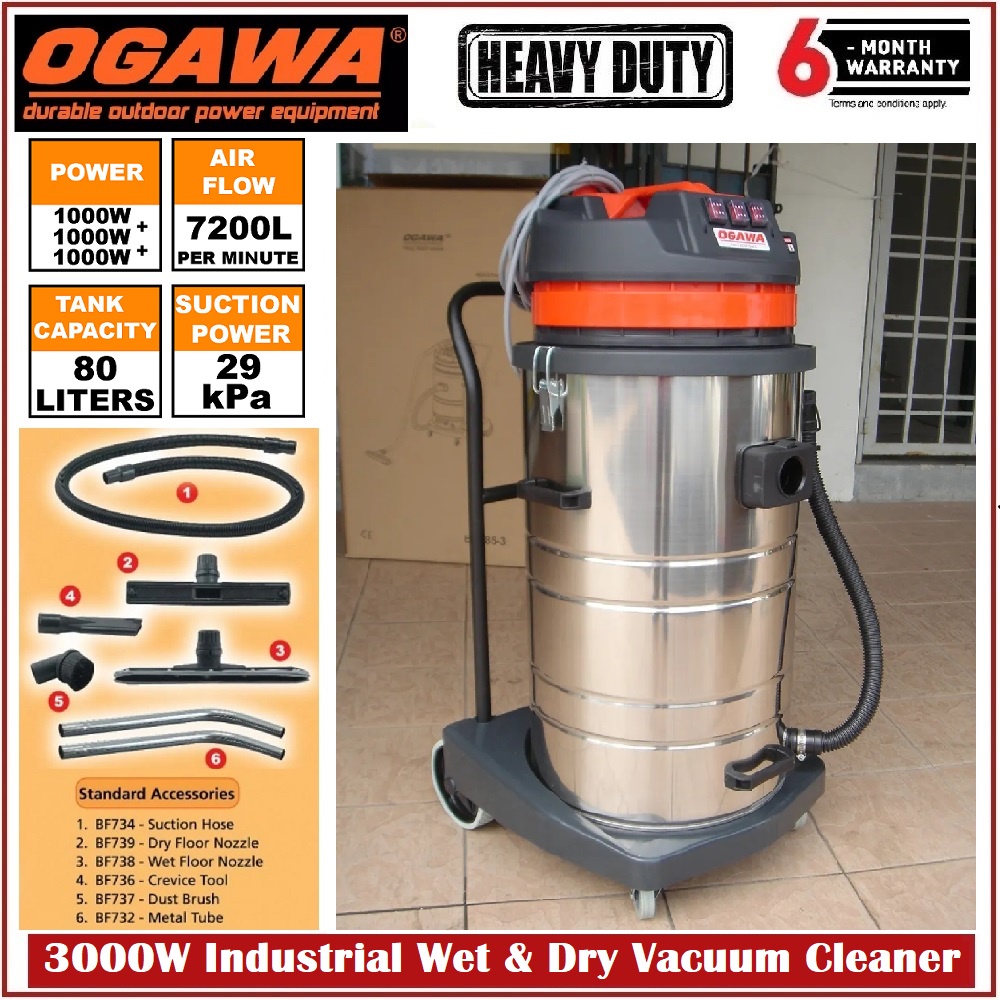 Ogawa 3000w Industrial Wet And Dry Vacuum Cleaner Bf585 3 Stainless