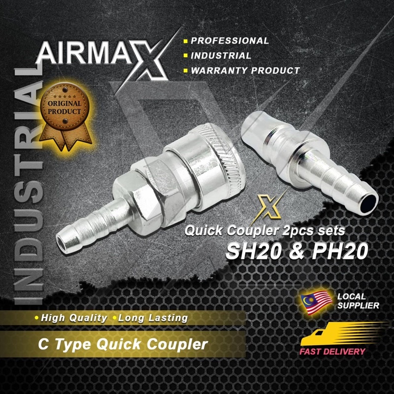 20SH + 20PH Air Quick Connector Coupler 2 in 1 Set Pneumatic Fittings Air Compressor Hose Quick ...