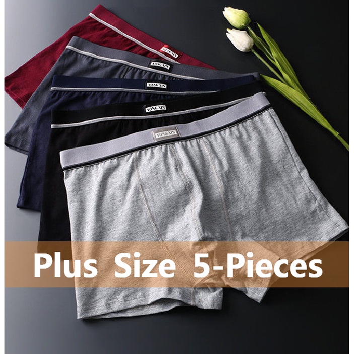 【Plus Size】3PCS/5PCS Men's boxer shorts plus size breathable cotton ...