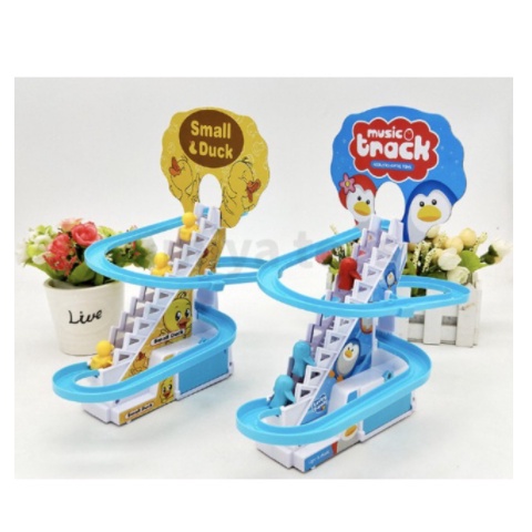 DENGAN MUZIK Mainan Penguin Naik Tangga Mainan Itik Naik Tangga Penguin ...
